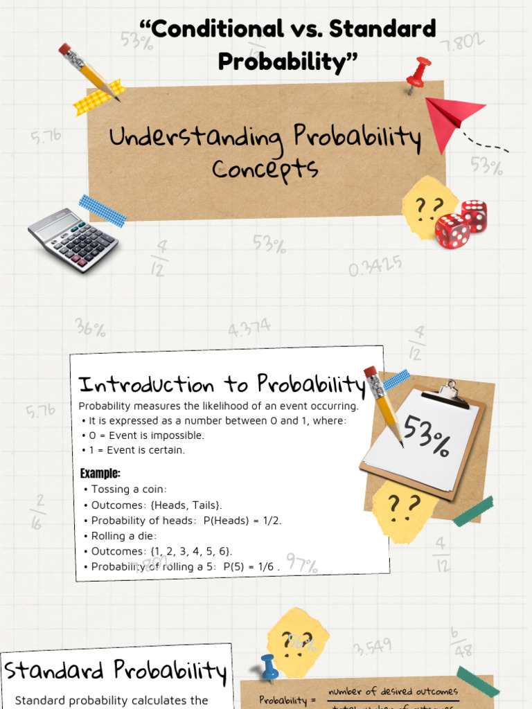 Probability Math Education Presentation in a Colorful Scrapbook Style.pdf | PDF | Probability | Odds