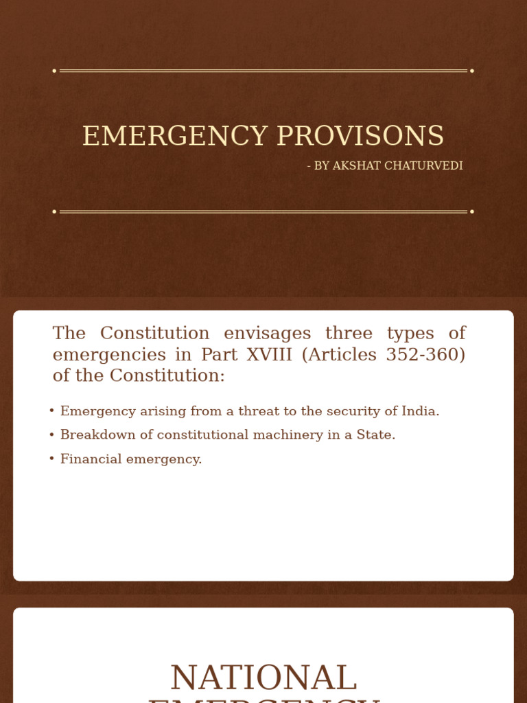 EMERGENCY PROVISONS | PDF | American Government | Presidents Of The ...