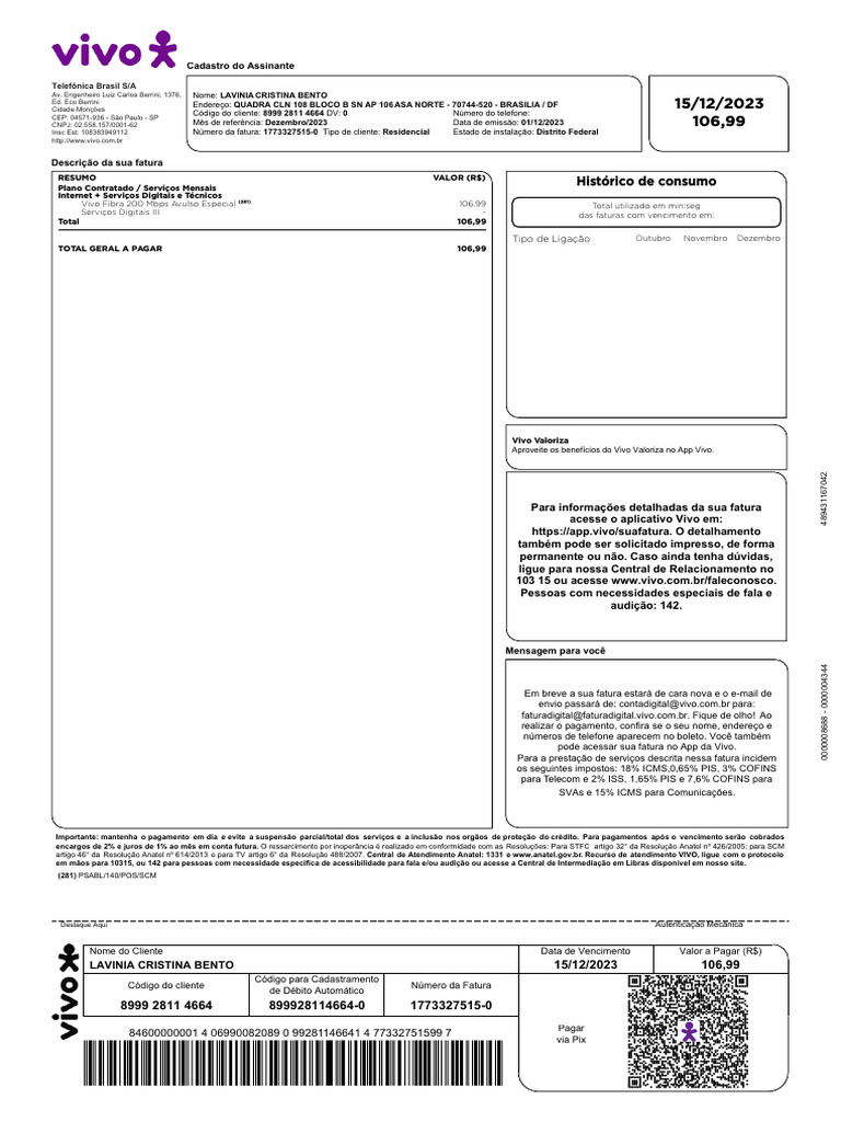Vivo Fatura Segunda Via | PDF