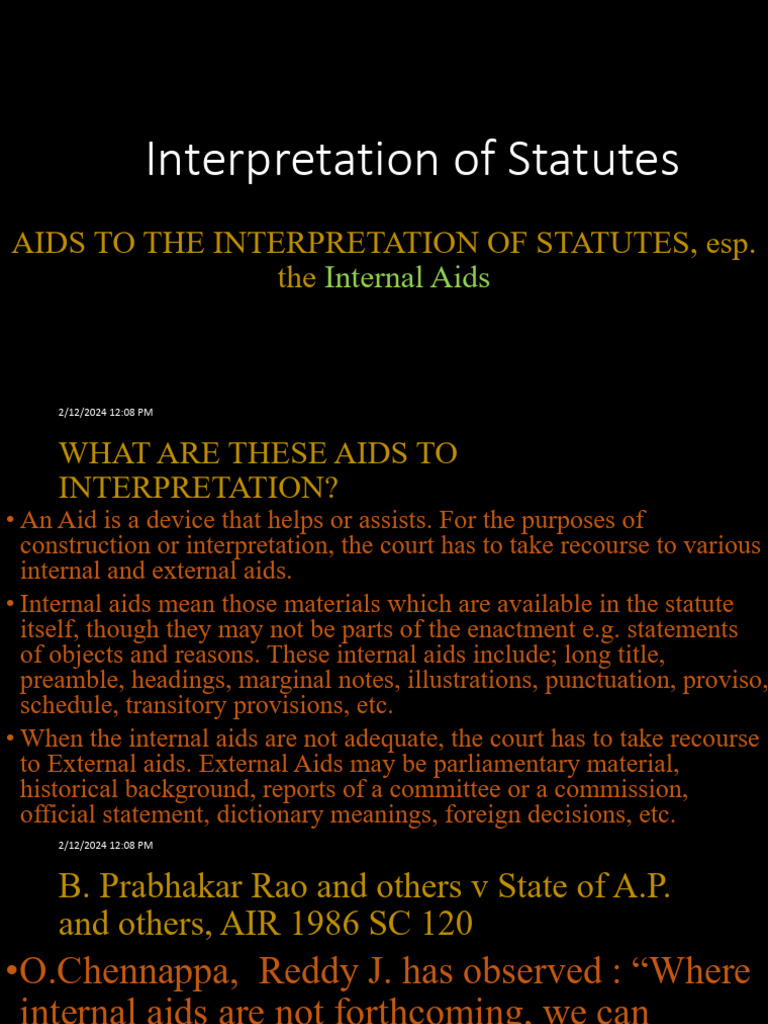 IOS - SLIDE 5 - Aids to Constr - Internal Aids | PDF | Statutory ...
