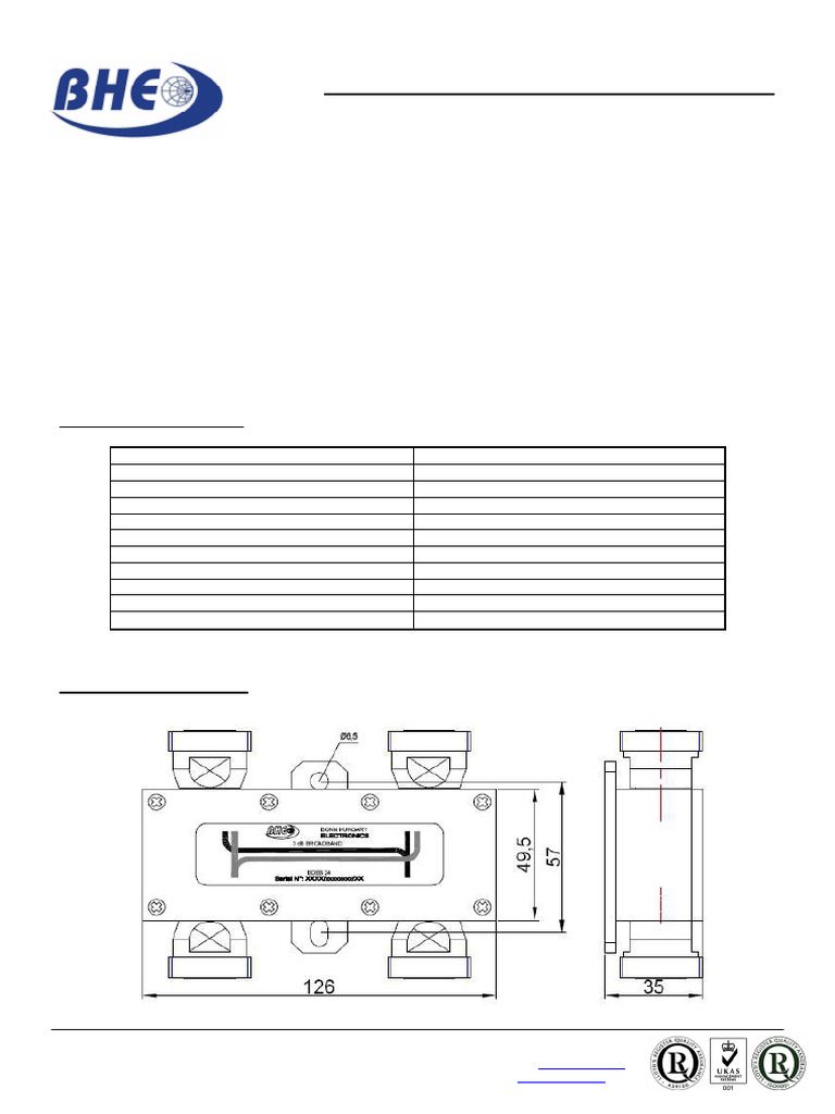 3dB Broadband Splitter/Combiner 780-2500MHz | PDF