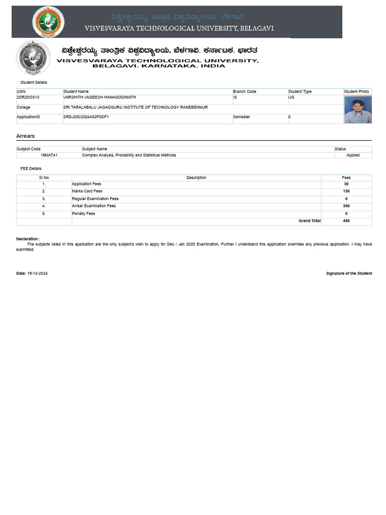 Varshith Vageesh Hanagodimath | PDF