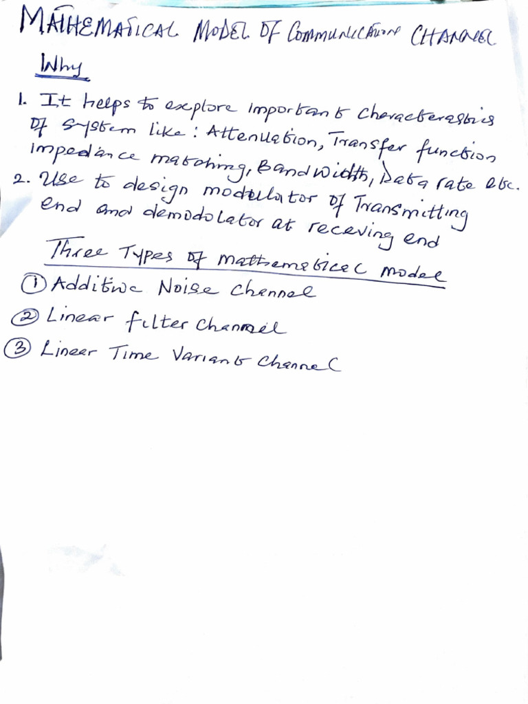 Mathematical Model of Communication Channel | PDF