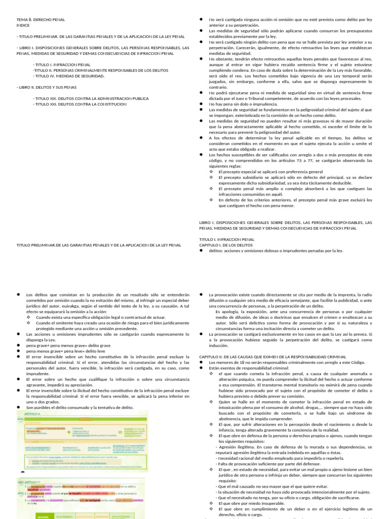 TEMA 8 ART + IMP | PDF | Castigos | Derecho penal