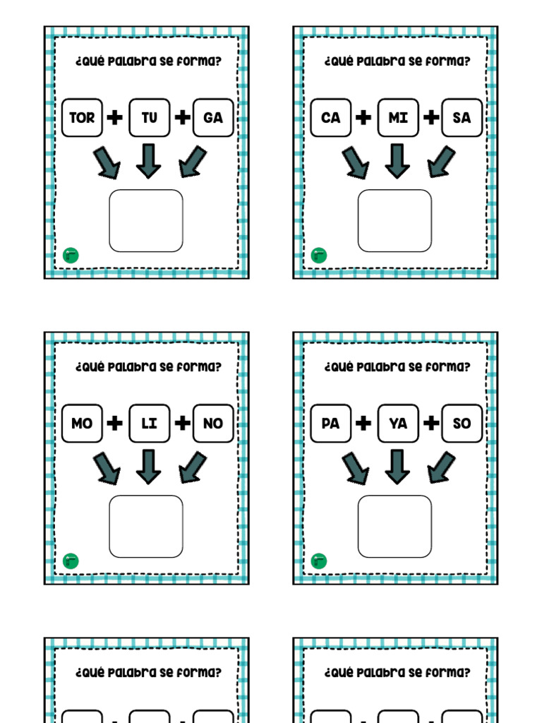 tarjetas-formar-palabras-trisilabas | PDF