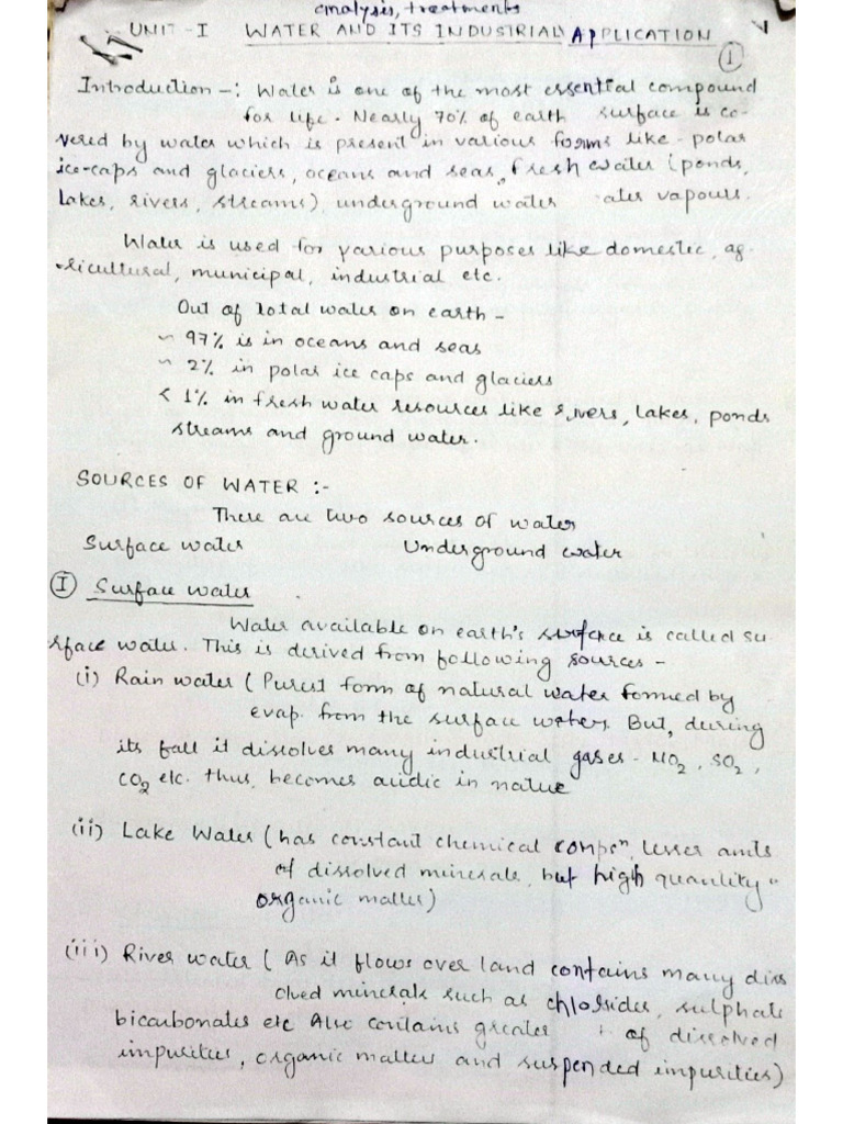 Handwritten Notes of Unit-1 bt101 | PDF