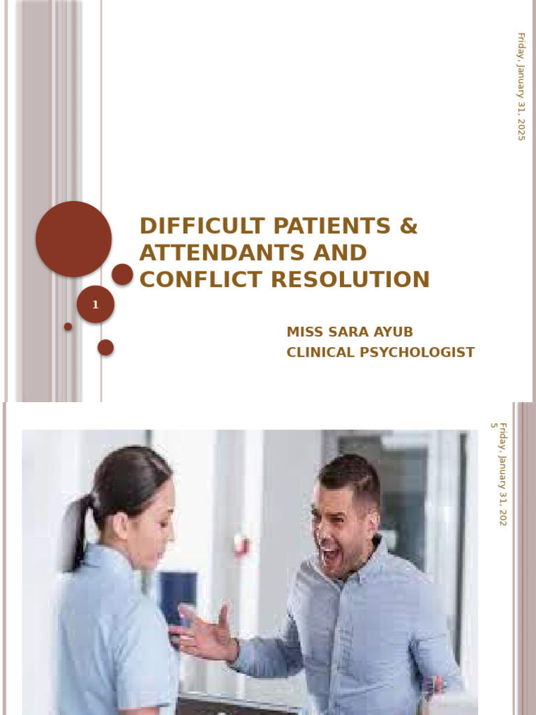 Difficult Patients & Attendants and Conflict Resolution | PDF ...