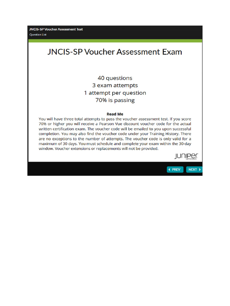 Test Voucher JNCIS-SP (Without Answers) | PDF