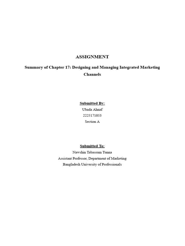 Marketing Management Assignment | PDF | Marketing | Retail