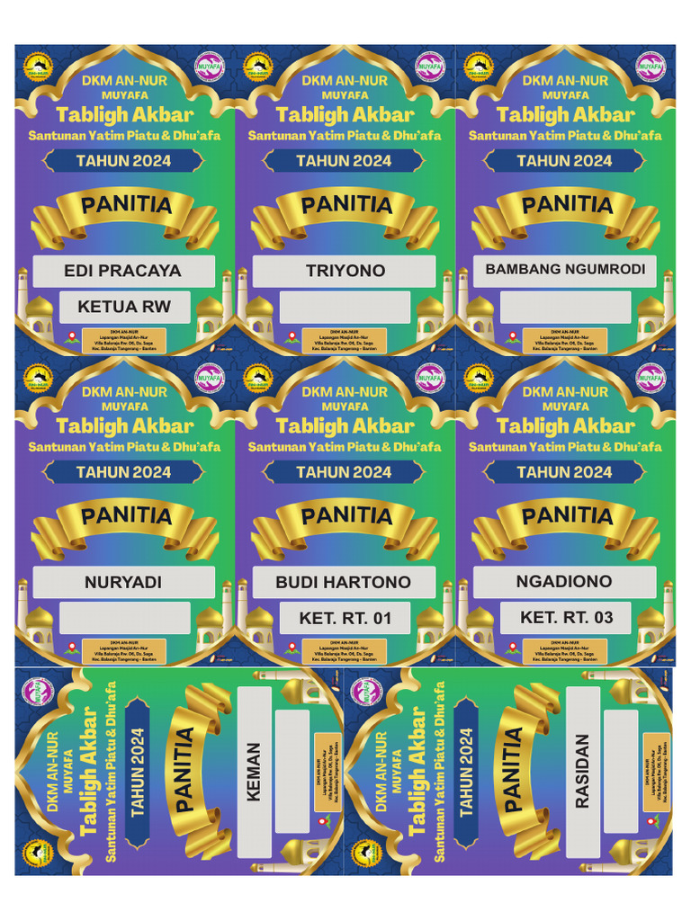 Daftar Nama Panitia - ID CARD | PDF