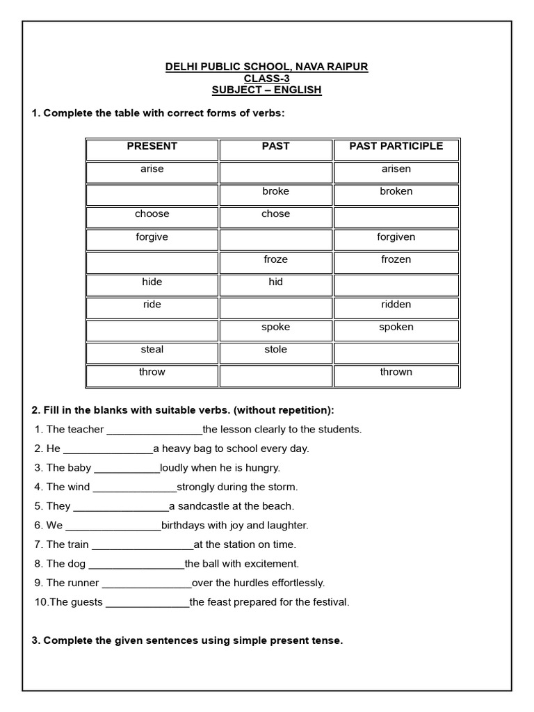 Practice Sheet - Grammar (CL-3) | PDF | Grammar | Linguistics