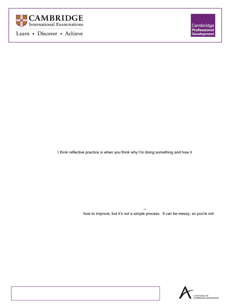 ReflectivePractice Transcript1-1 | PDF | Reflective Practice | Behavior Modification