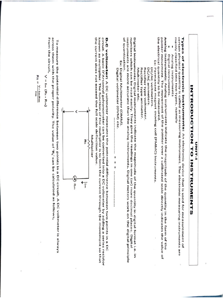 Phy - Introduction To Instruments U-1 | PDF