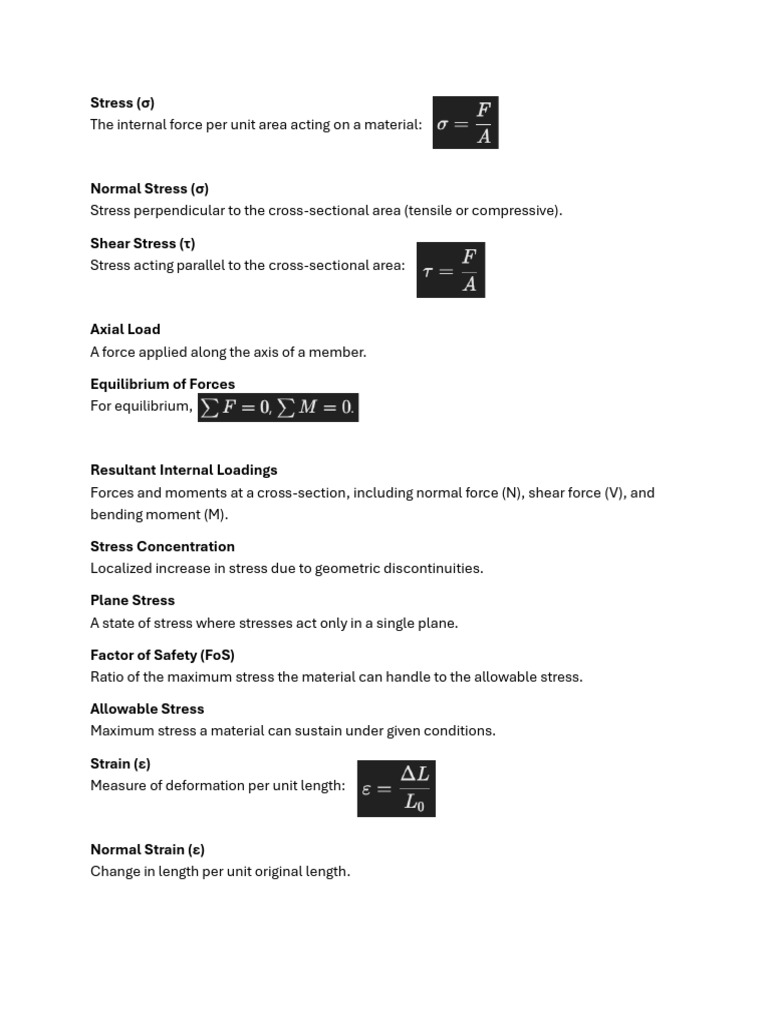 Terms Deformable Bodies | PDF | Deformation (Engineering) | Stress (Mechanics)