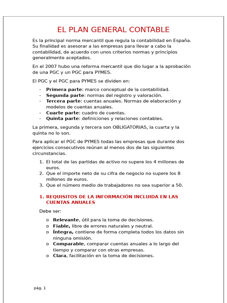 Tema 11 El Plan General Contable | PDF | Contabilidad | Hoja de balance