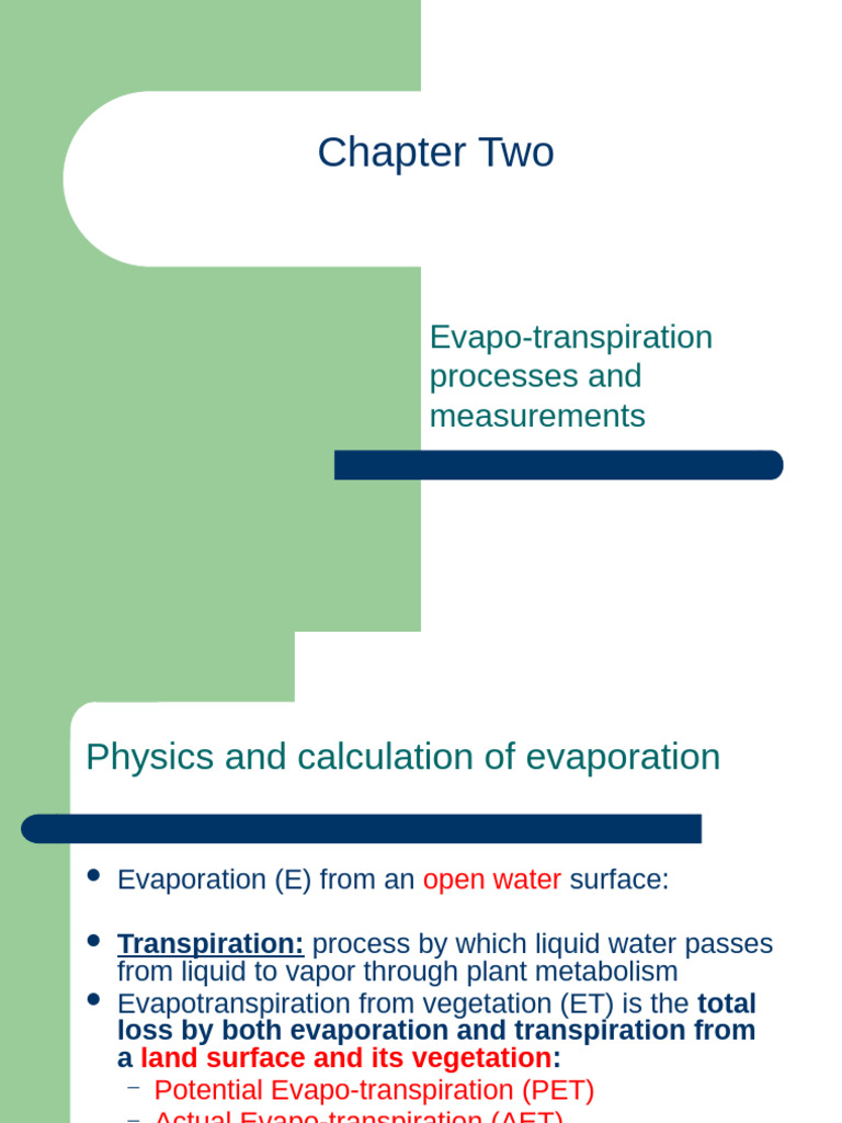 2 Chapter Two | PDF | Evapotranspiration | Evaporation