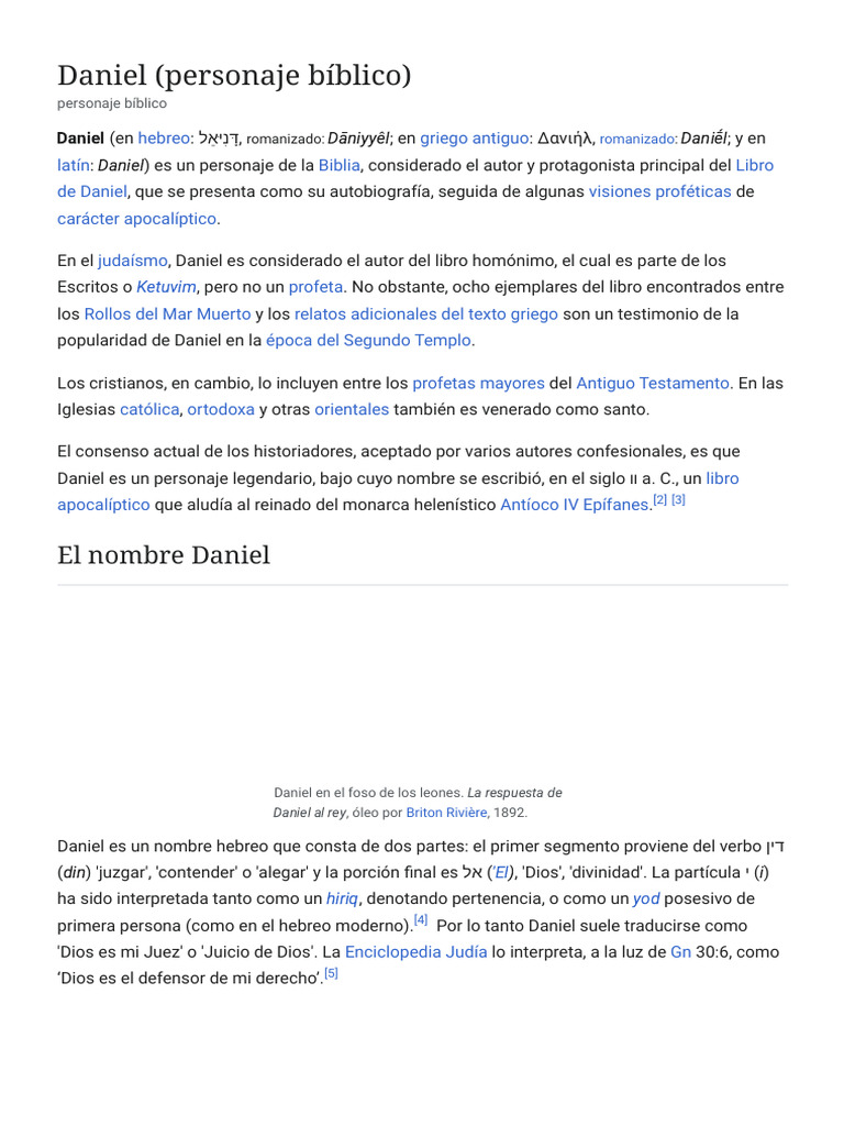 Vida y legado del profeta Daniel | PDF | Daniel (figura bíblica)