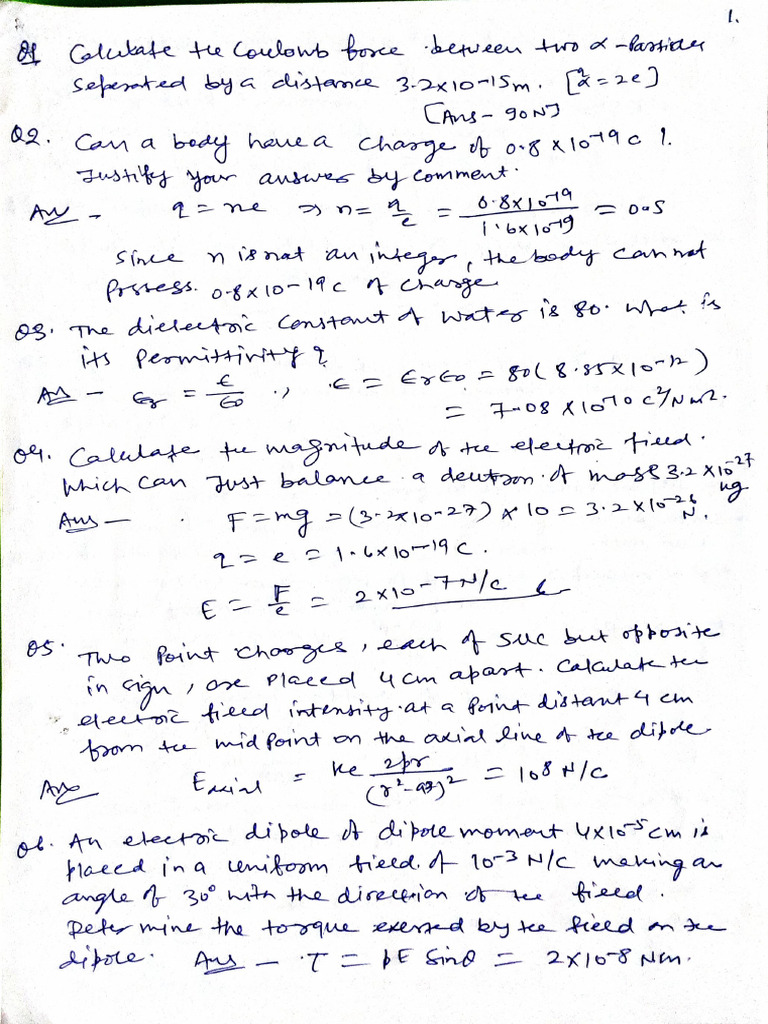12 Physics Numericals | PDF