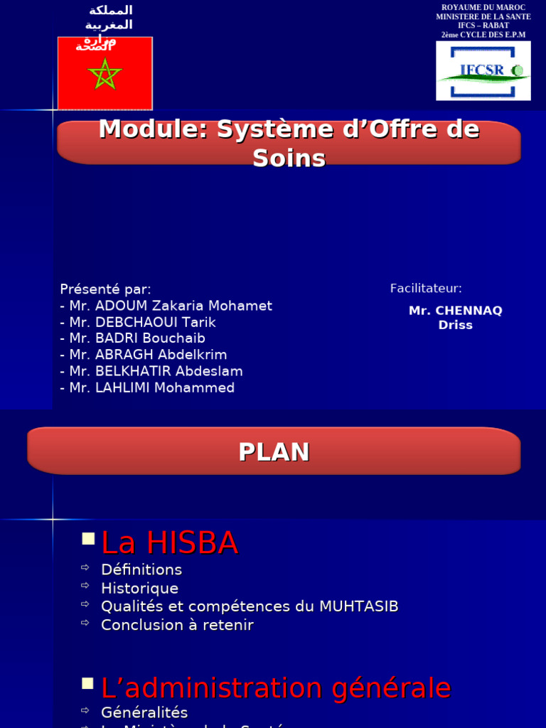 ADMINISTRATION GENERALE et HISBA | PDF | Politique de santé