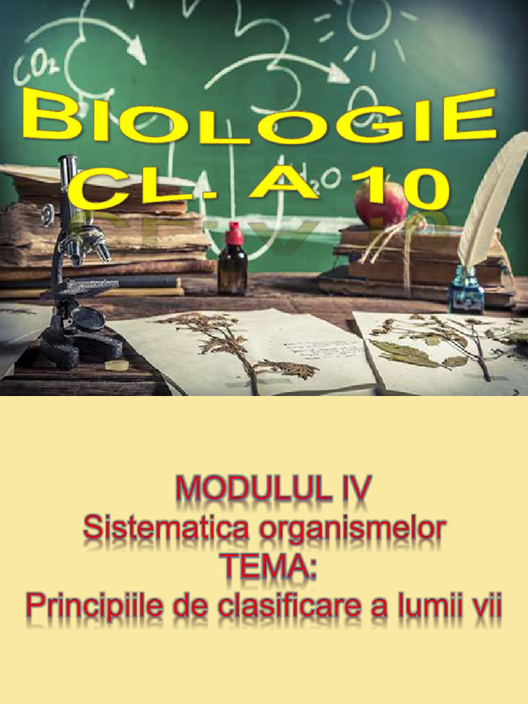 Principii de clasificare a lumii vii. | PDF