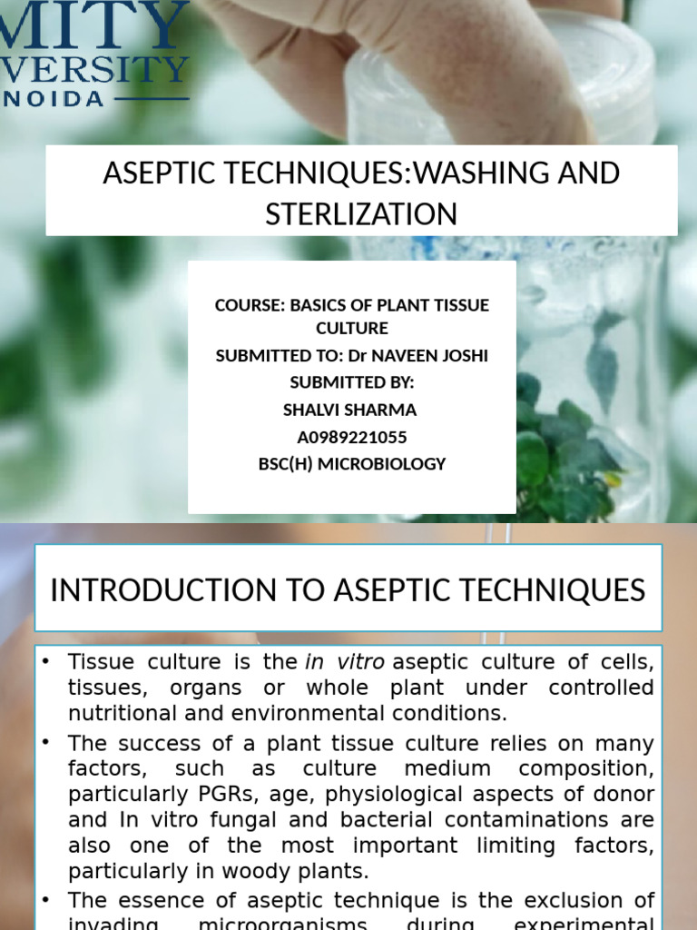 ASEPTIC TECHNIQUES | PDF | Sterilization (Microbiology) | Biology