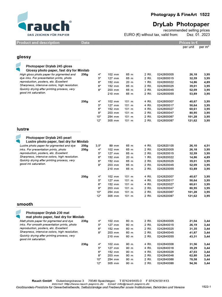 DryLab - Photopaper-PL1522 EN | PDF | Ink | Communication Design