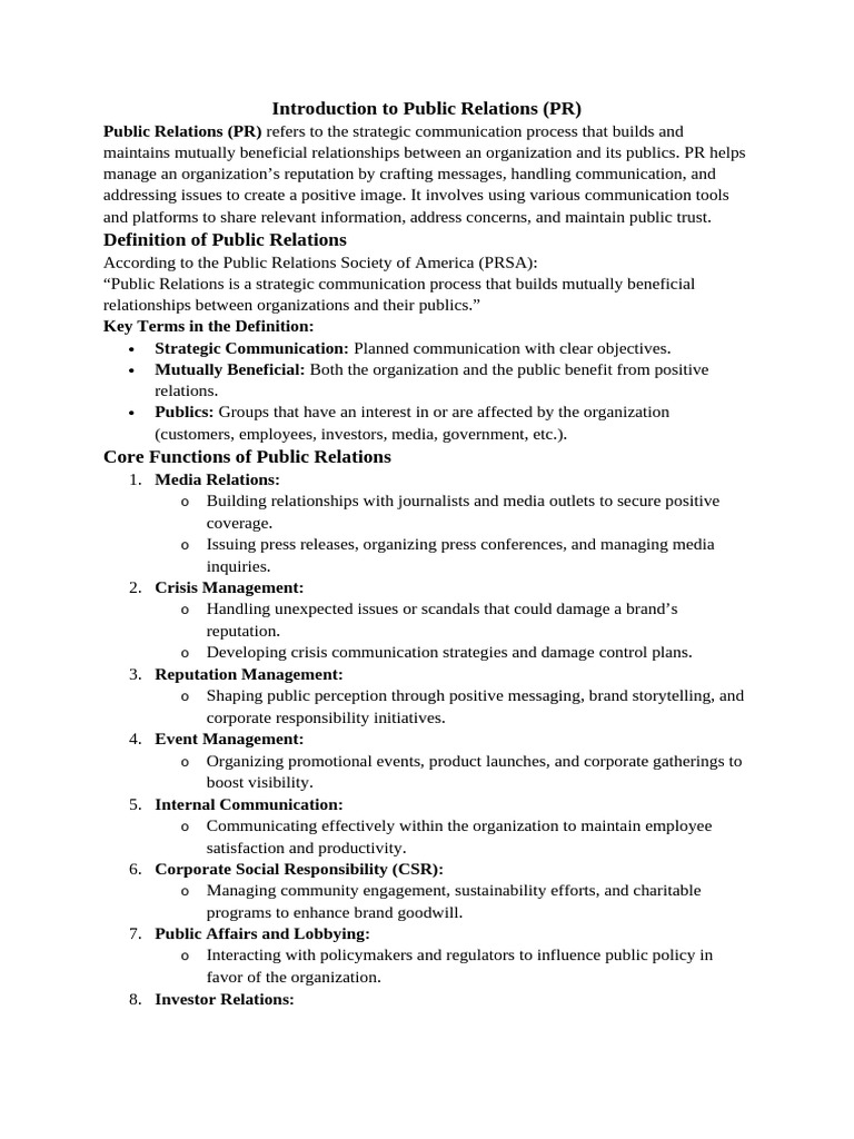 Introduction To Public Relations, Examples, Process and Tools of PR ...