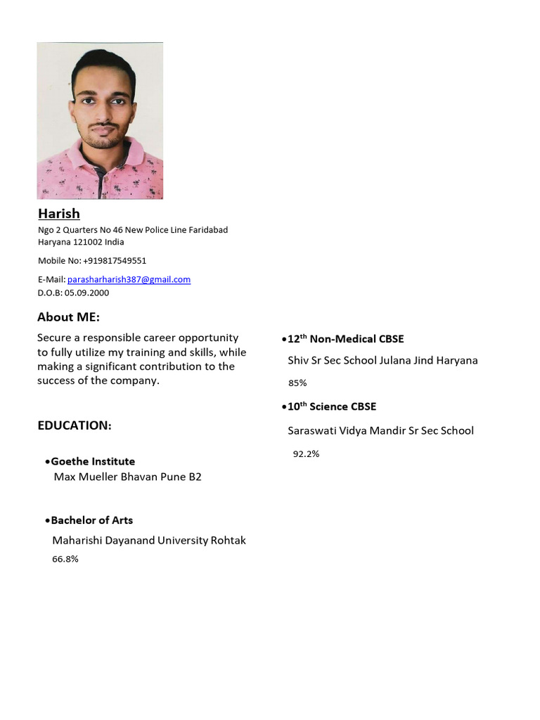 CV HARISH, | PDF