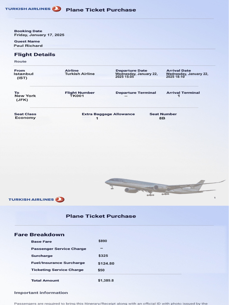Turkish Booking Ticket Copy 2 | PDF