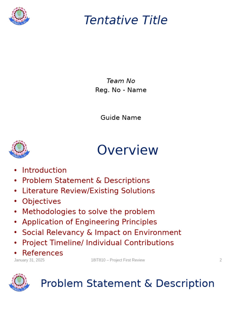 First Review PPT Template | PDF