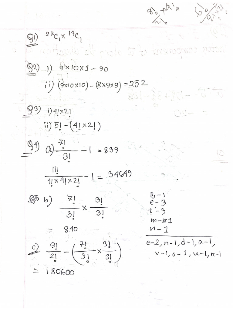 Practice Sheet 7 Permutation Combin 250109 193112 | PDF