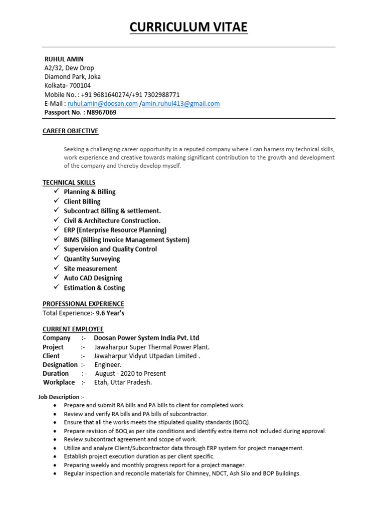 Ruhul Amin_CV | PDF | Business