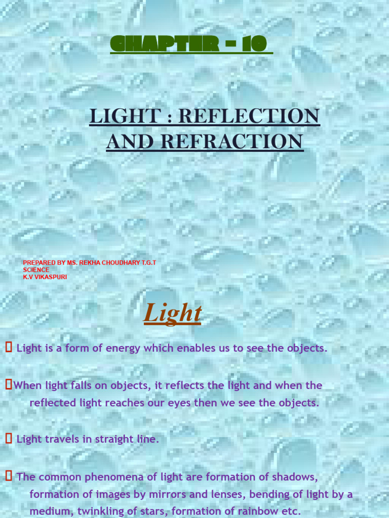 Chapter 10.Pps | PDF | Mirror | Refractive Index