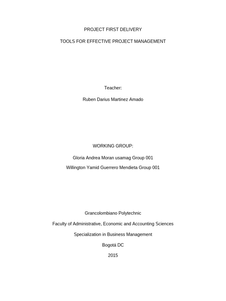 Delivery 1 Effective Project Management | PDF | Budget