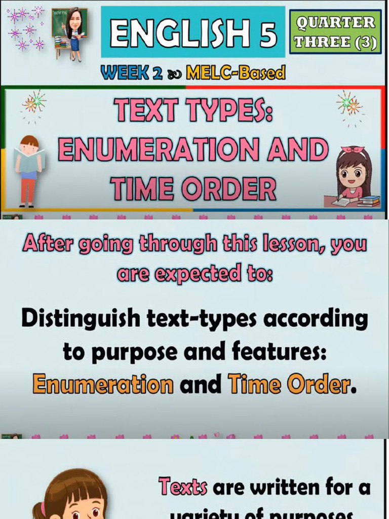 Week 2 Qauarter 3 Enumeration And Time Order Pdf