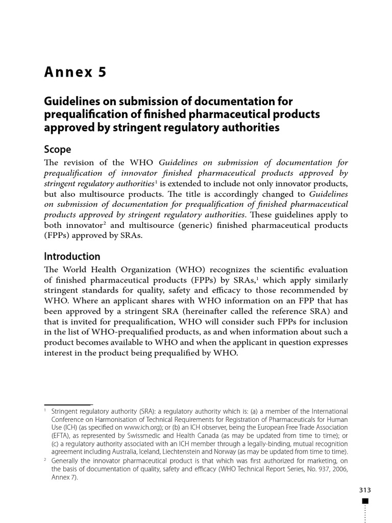 WHO Guidelines for Pharmaceutical Prequalification | PDF