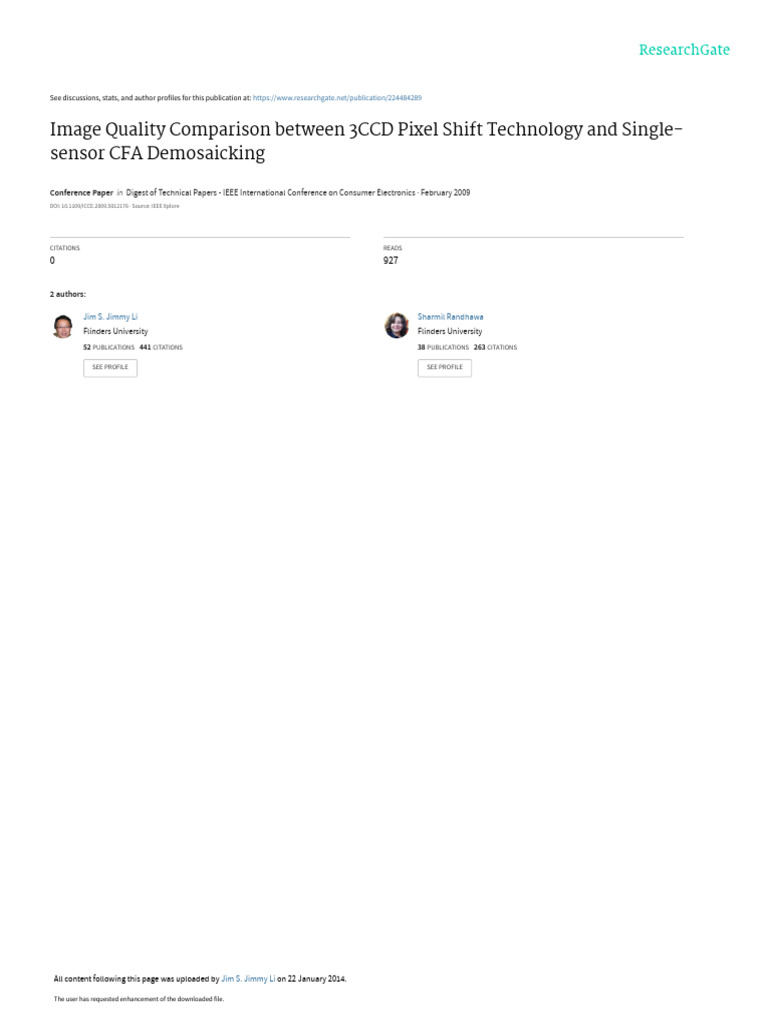 Image Quality Comparison Between 3CCD Pixel Shift | PDF | Digital ...