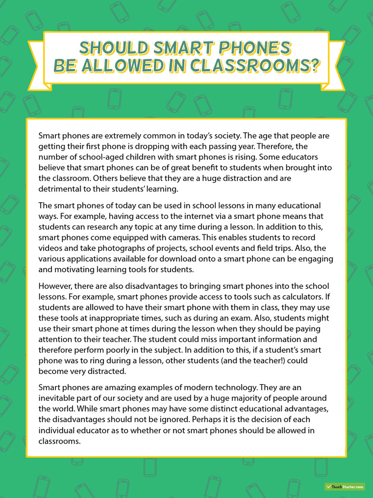 Pros and Cons of Smartphones in Classrooms | PDF | Smartphone | Classroom