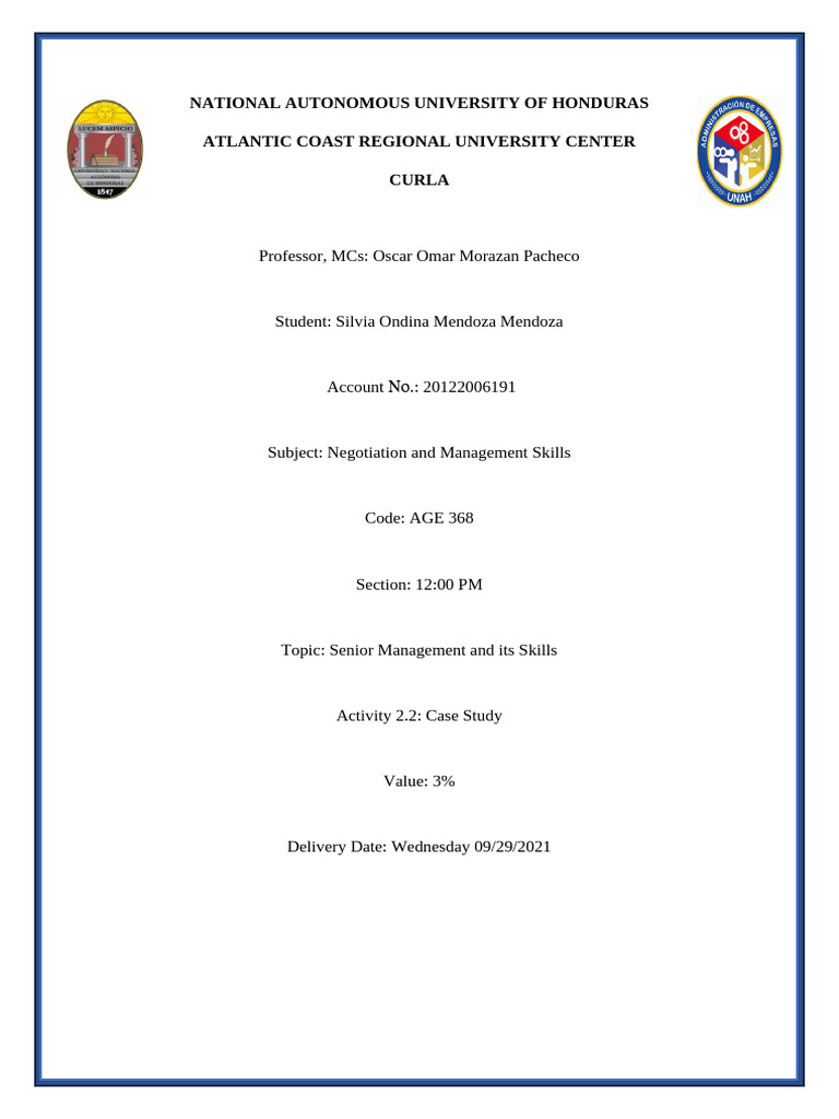 Activity 2.2 Case Study Mission and Operational Strategies Between A Public Institution and A ...