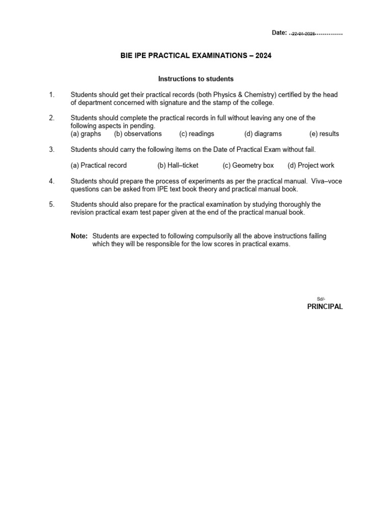 Practical Exam Instructions | PDF