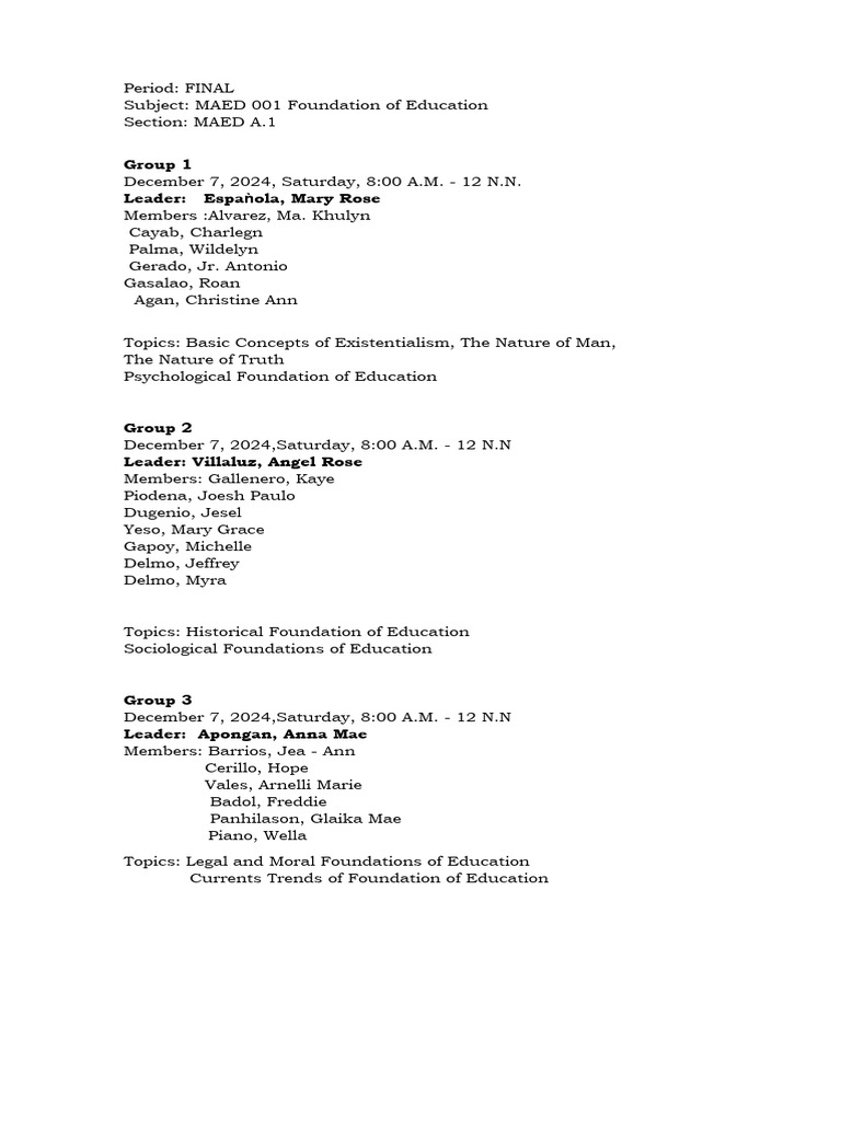 E. Segovia Maed A1 Final Maed Assigned Topics | PDF