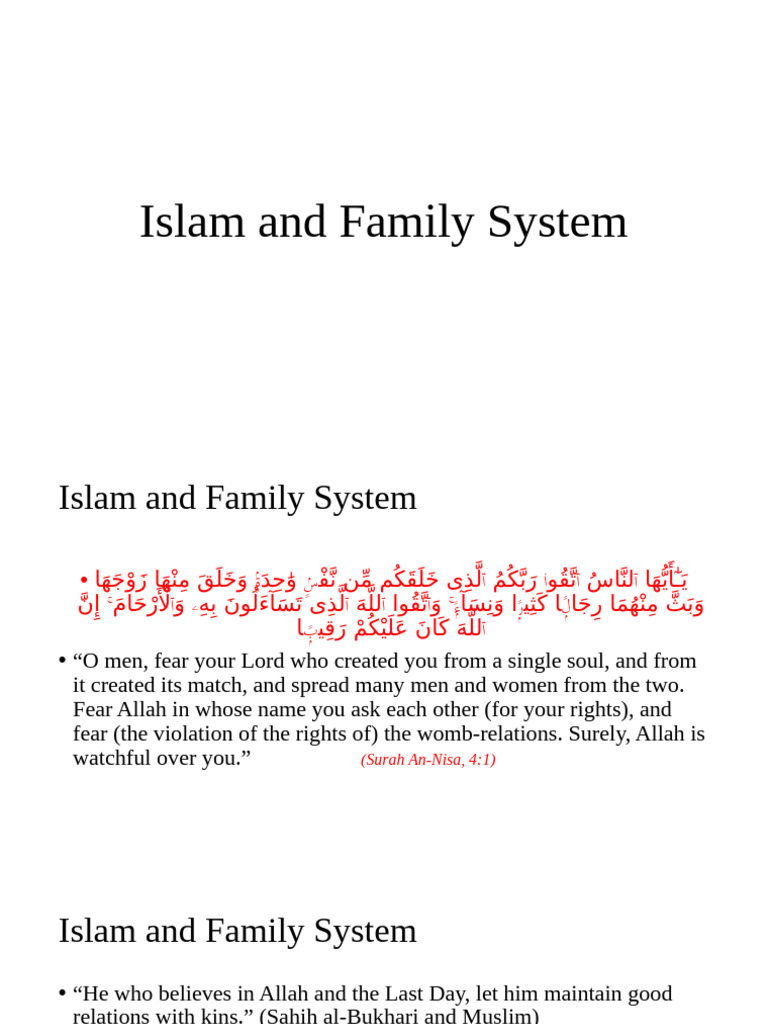 Islam and Family System | PDF | God In Islam | Islamic Texts