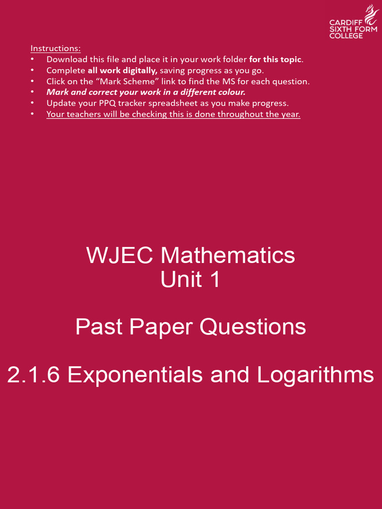 Exponentials And Logarithms Pdf