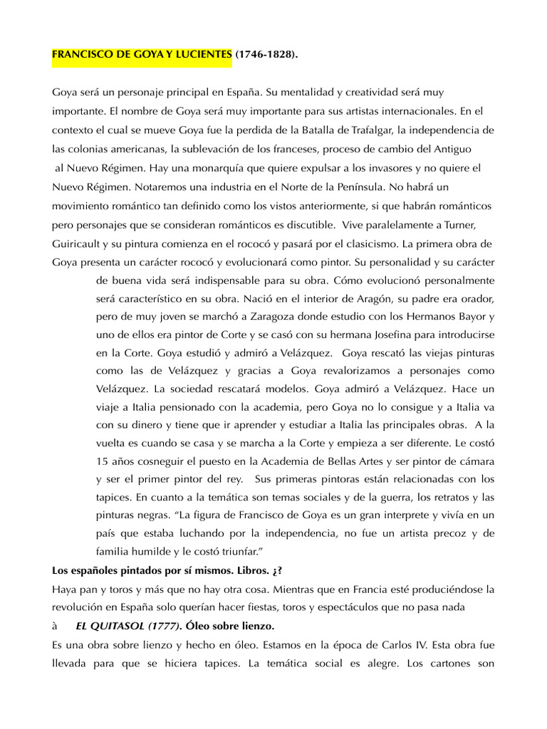 Goya | PDF | Francisco Goya | Pinturas