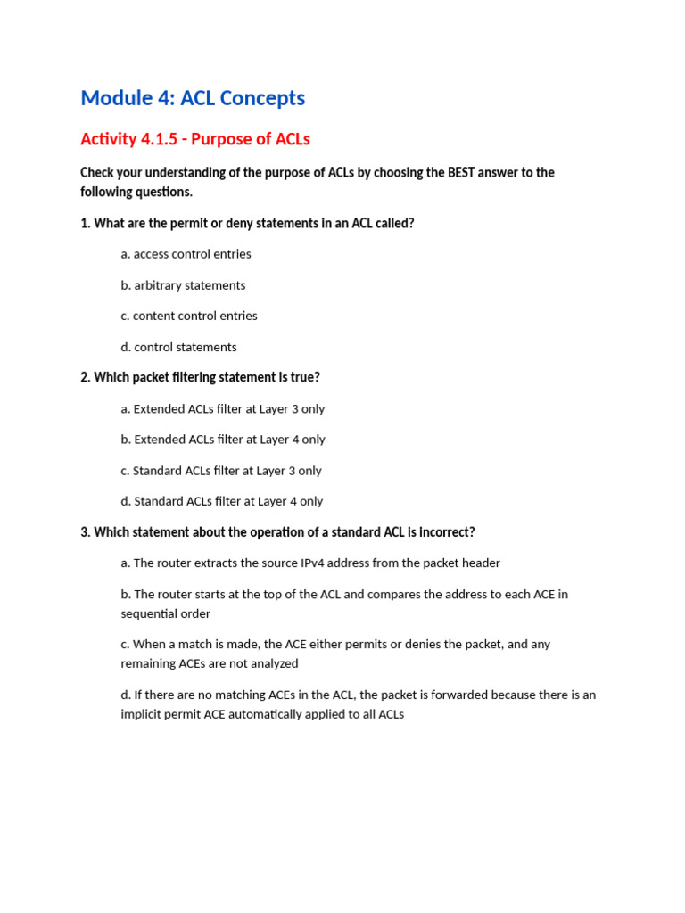 ENSA - Module 4 - 4.1.5 | PDF