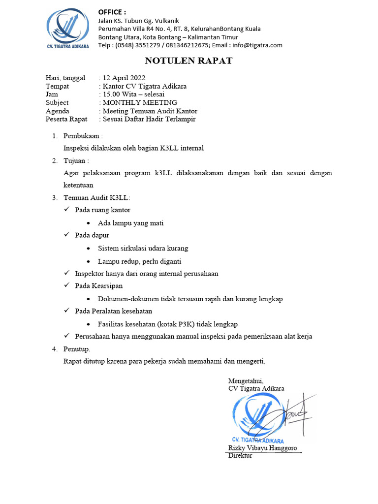 Meeting Temuan Audit | PDF