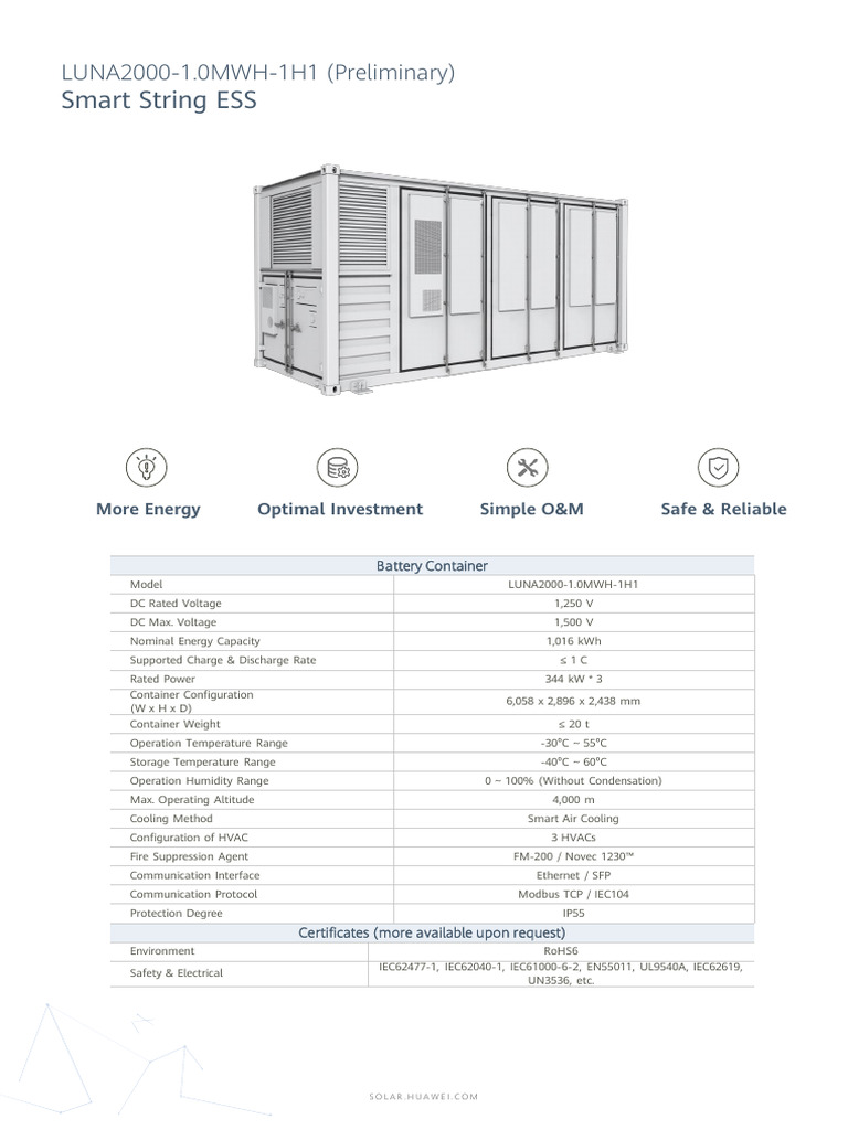 Luna2000 1 0MWH 1H1 20230822 | PDF