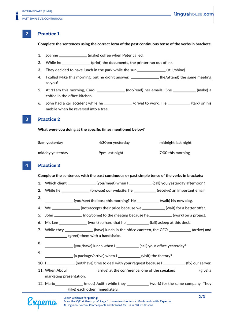 Past Simple Vs Continuous | PDF | Linguistic Typology | Language Families