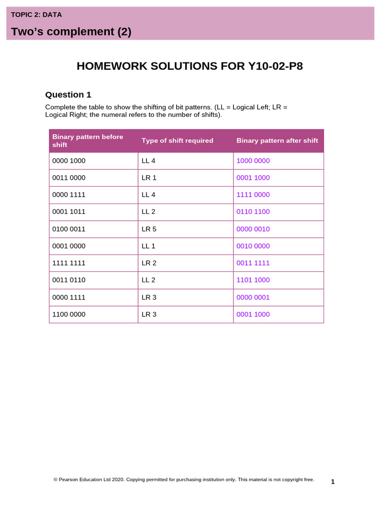 Y10 02 P8 Homework Solutions | PDF | Computer Architecture | Applied Mathematics