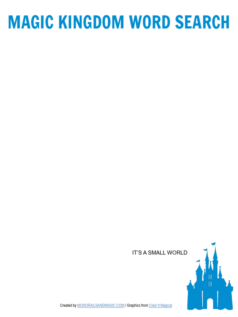 Magic Kingdom Word Search 2024 | PDF